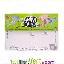 Animo Dulos, 15 animaux de la ferme en carton recyclé à construire ...